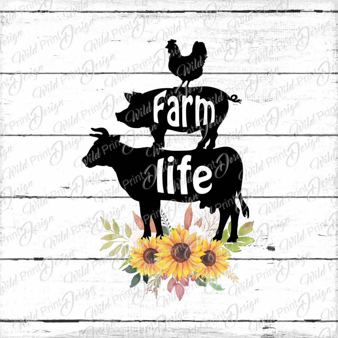 Farm Life Clipart, Farm Animal PNG, Instant Download, Sublimation ...