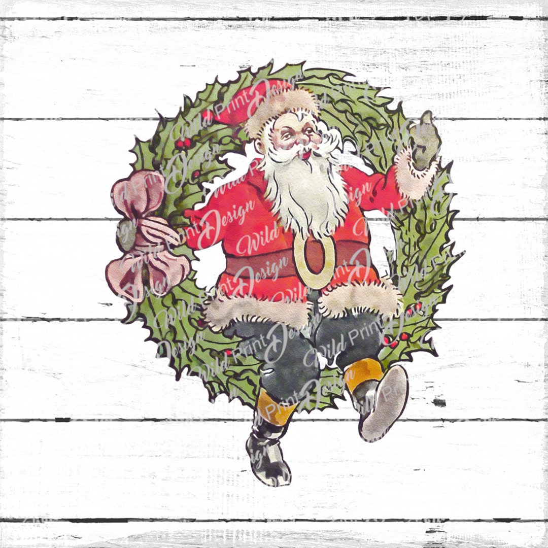 Vintage Santa Claus Clipart, PNG, Instant Download for Sublimation ...