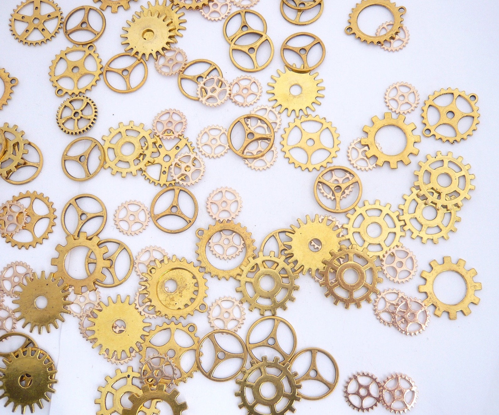 100 engrenages rouages steampunk doré couleur or grand lot montre ...