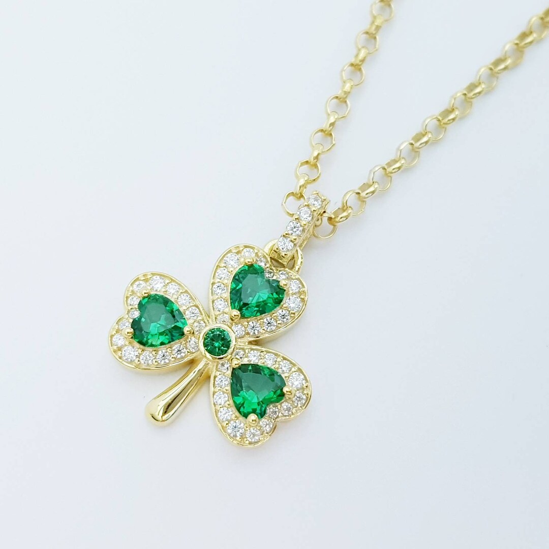 Sterling Silver Shamrock Pendant, Gold Plated Shamrock Necklace - Etsy