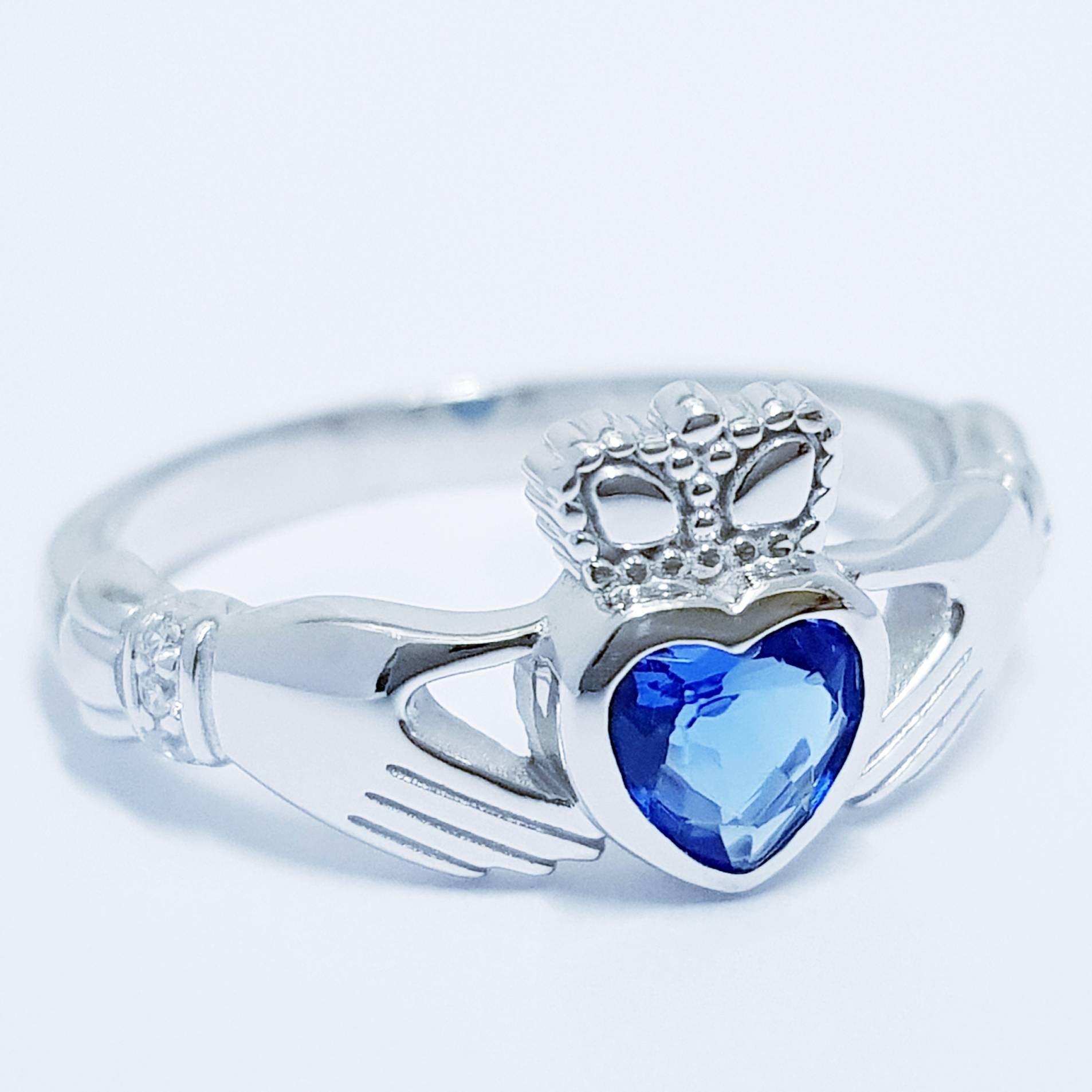 Sterling Silver Claddagh Ring Claddagh Birthstone Ring - Etsy