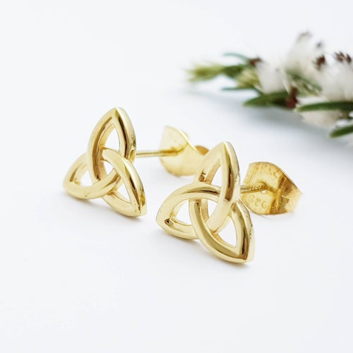 Minimal Celtic Knot Earrings Tiny Celtic Studs Trinity Knot - Etsy