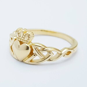 Sterling Silver Claddagh Ring, Gold Celtic Knot Claddagh Ring, Irish ...