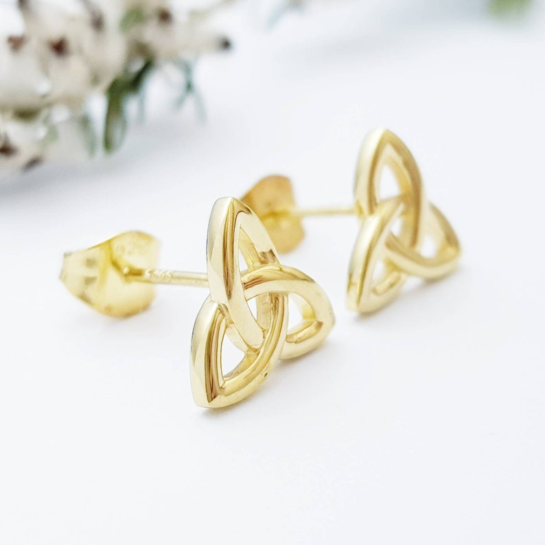 Minimal Celtic Knot Earrings Tiny Celtic Studs Trinity Knot - Etsy
