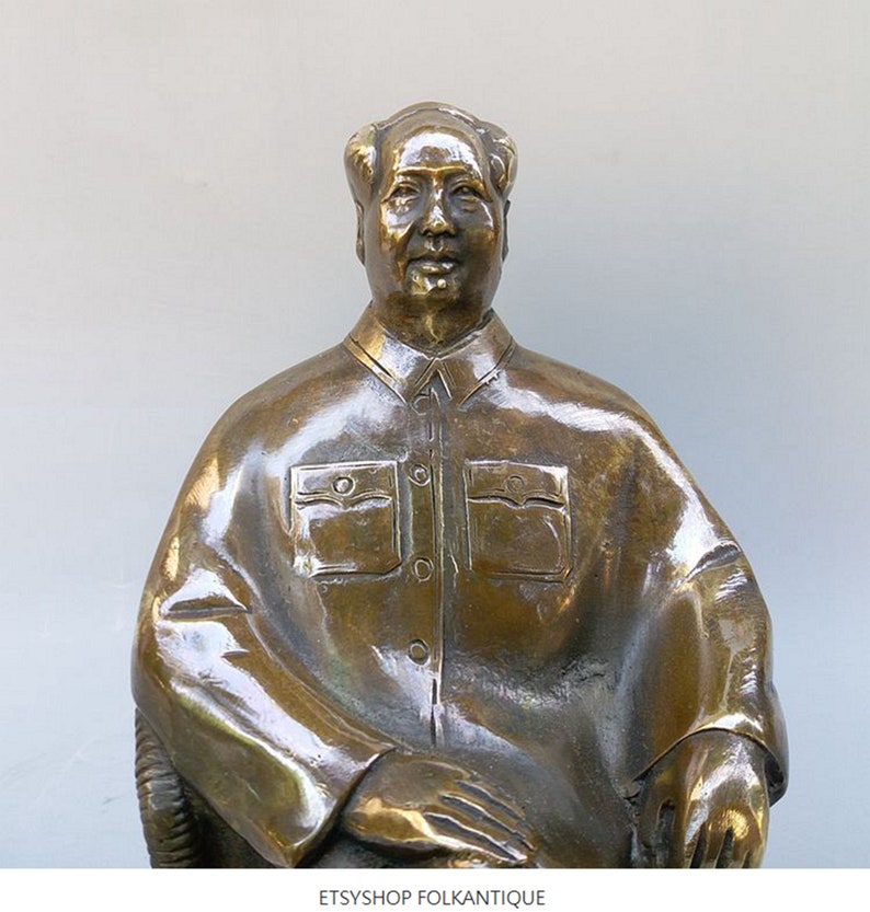Bronze Sculpture of Chinese Leader Chairman Mao | Etsy