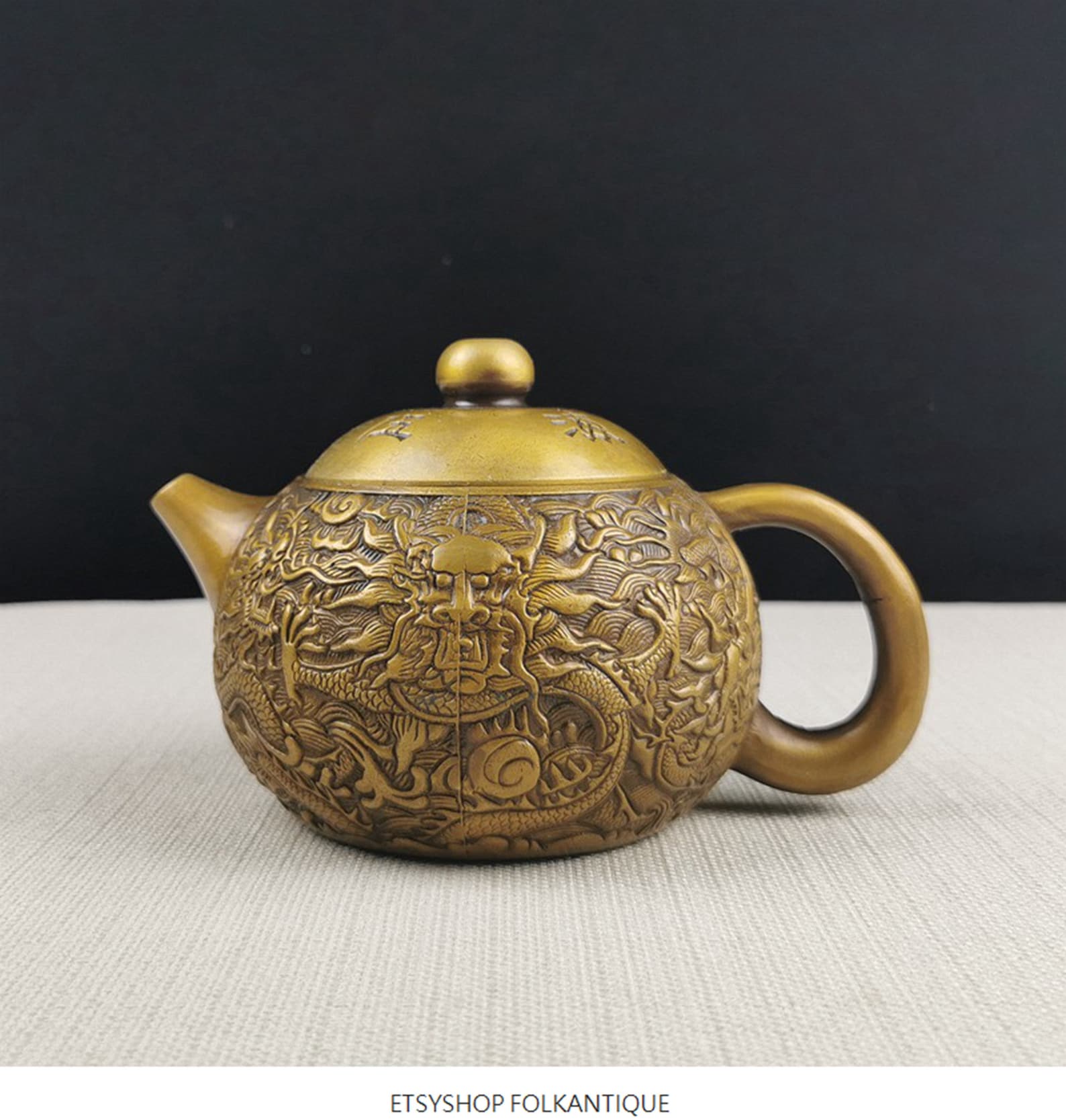 Chinese Antique Brass Dragon Bronze Tea Pot - Etsy