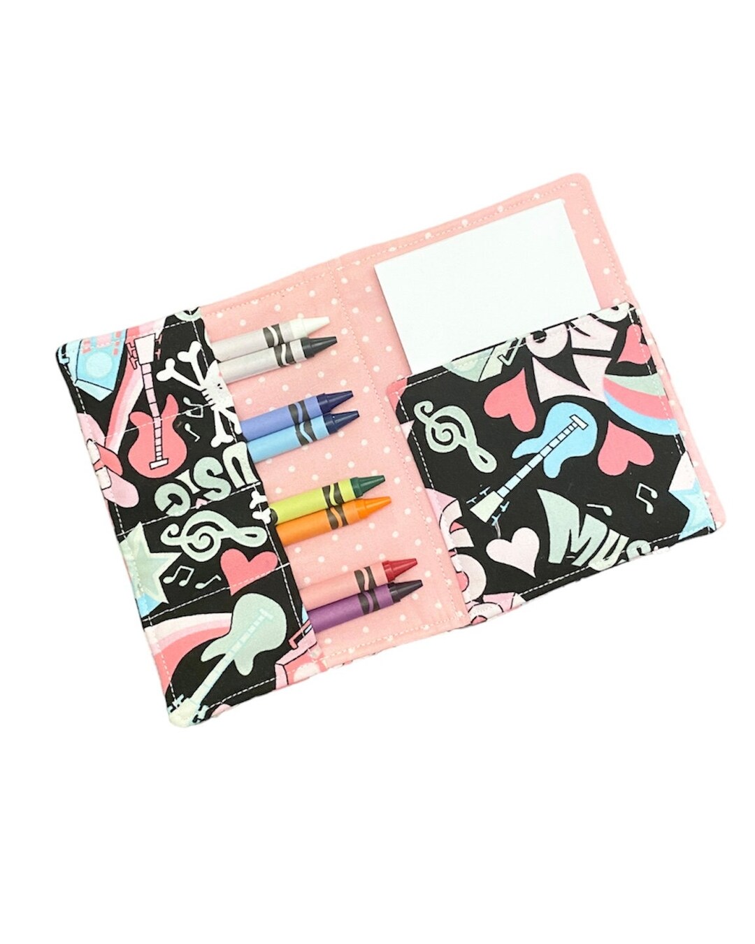 Music Crayon Holder – Girls Mini Crayon Wallet – Kids Coloring Travel ...