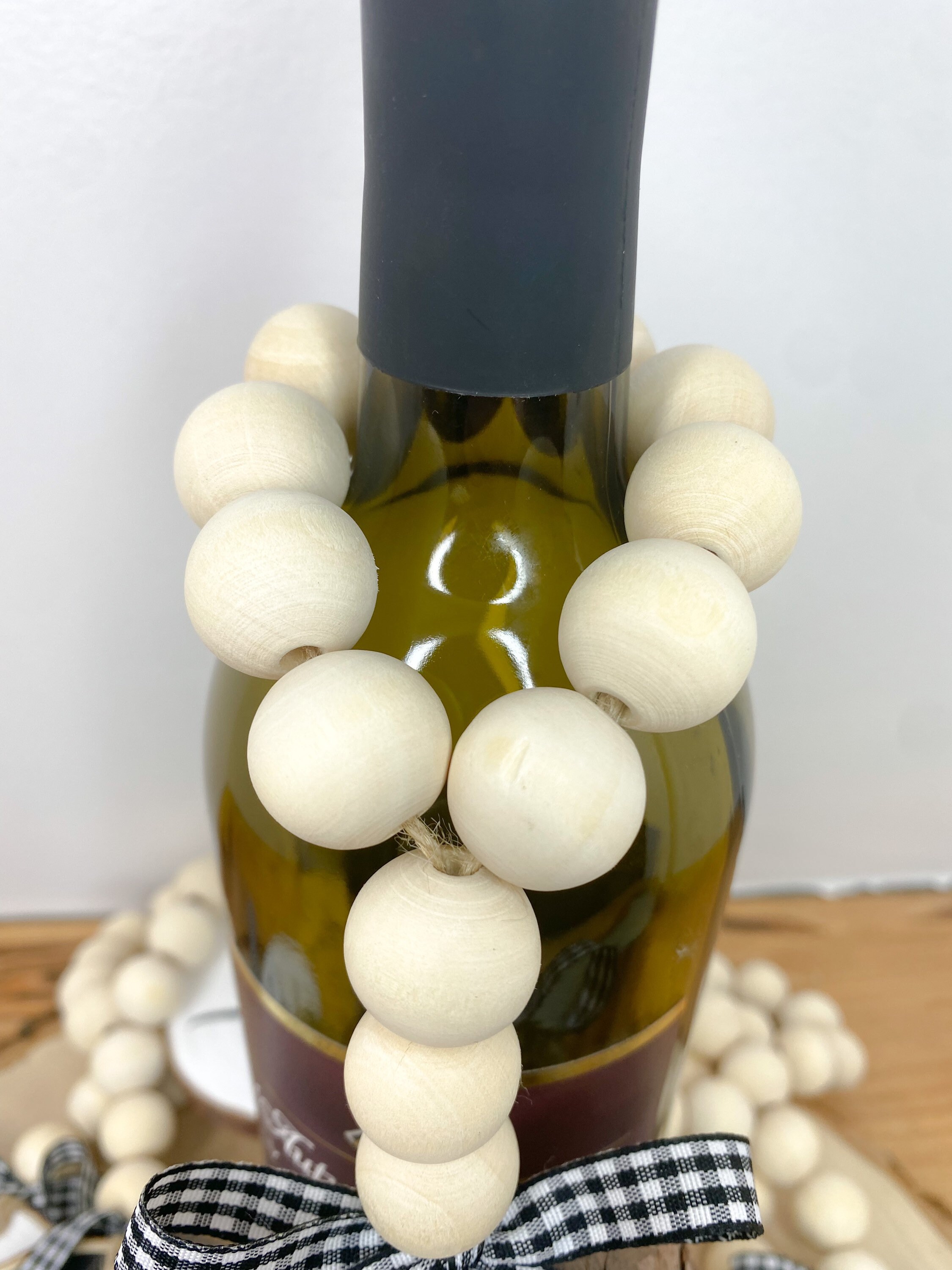 WINE BOTTLE TAG Wooden Bead Garland Wine Tag Funny Wine - Etsy
