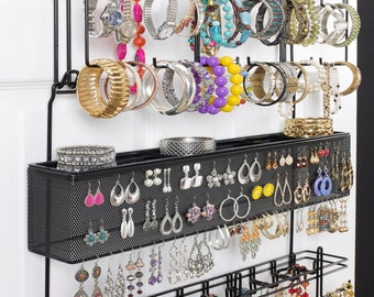 Over the door hanging jewelry organizer store
