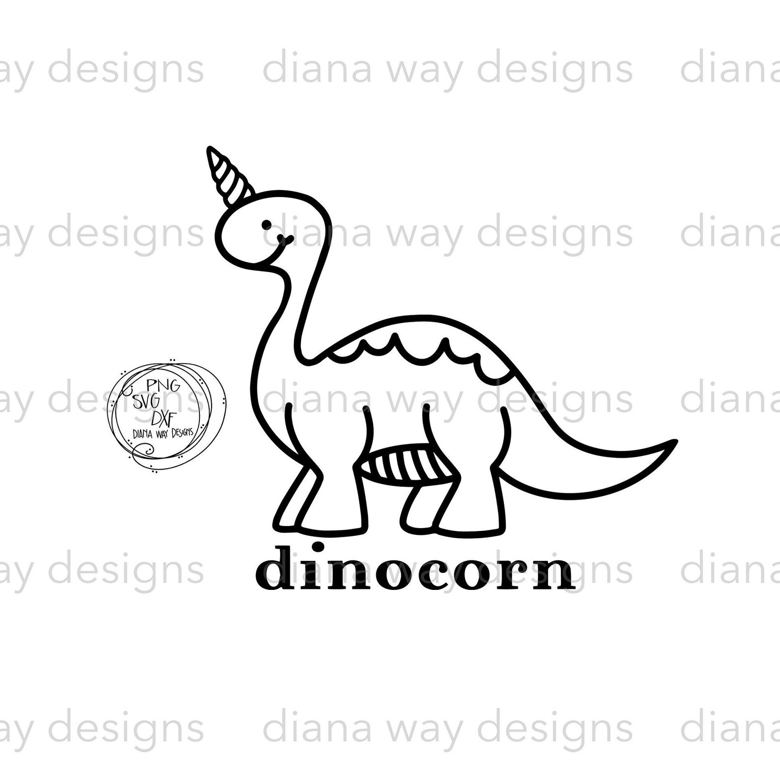 Dinocorn instant SVG/DXF/PNG Dinosaur Svg Dinocorn Design - Etsy