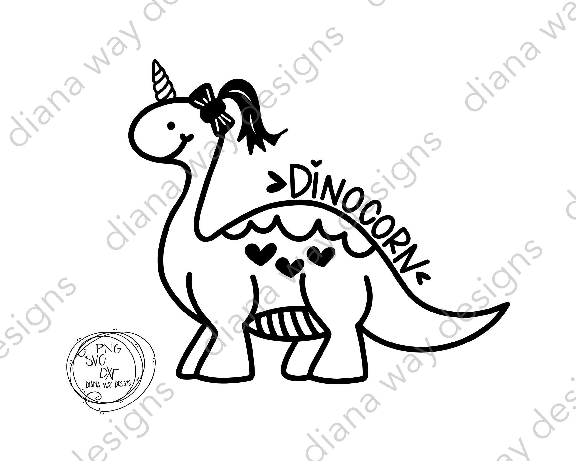 Dinocorn Instant SVG/ DXF / PNG dinosaurio svg diseño de - Etsy México