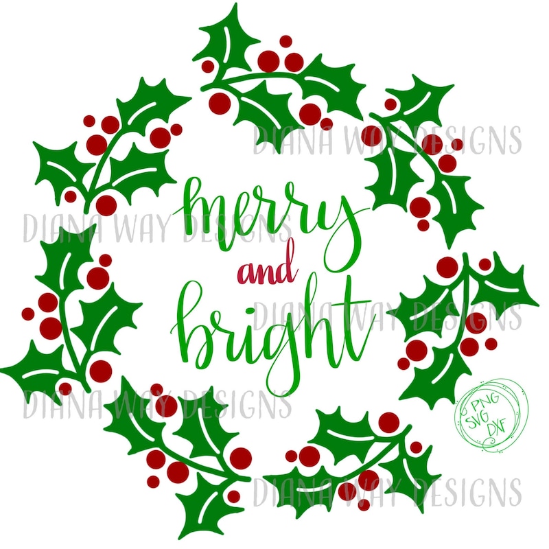 Holly Wreath Svg - Etsy