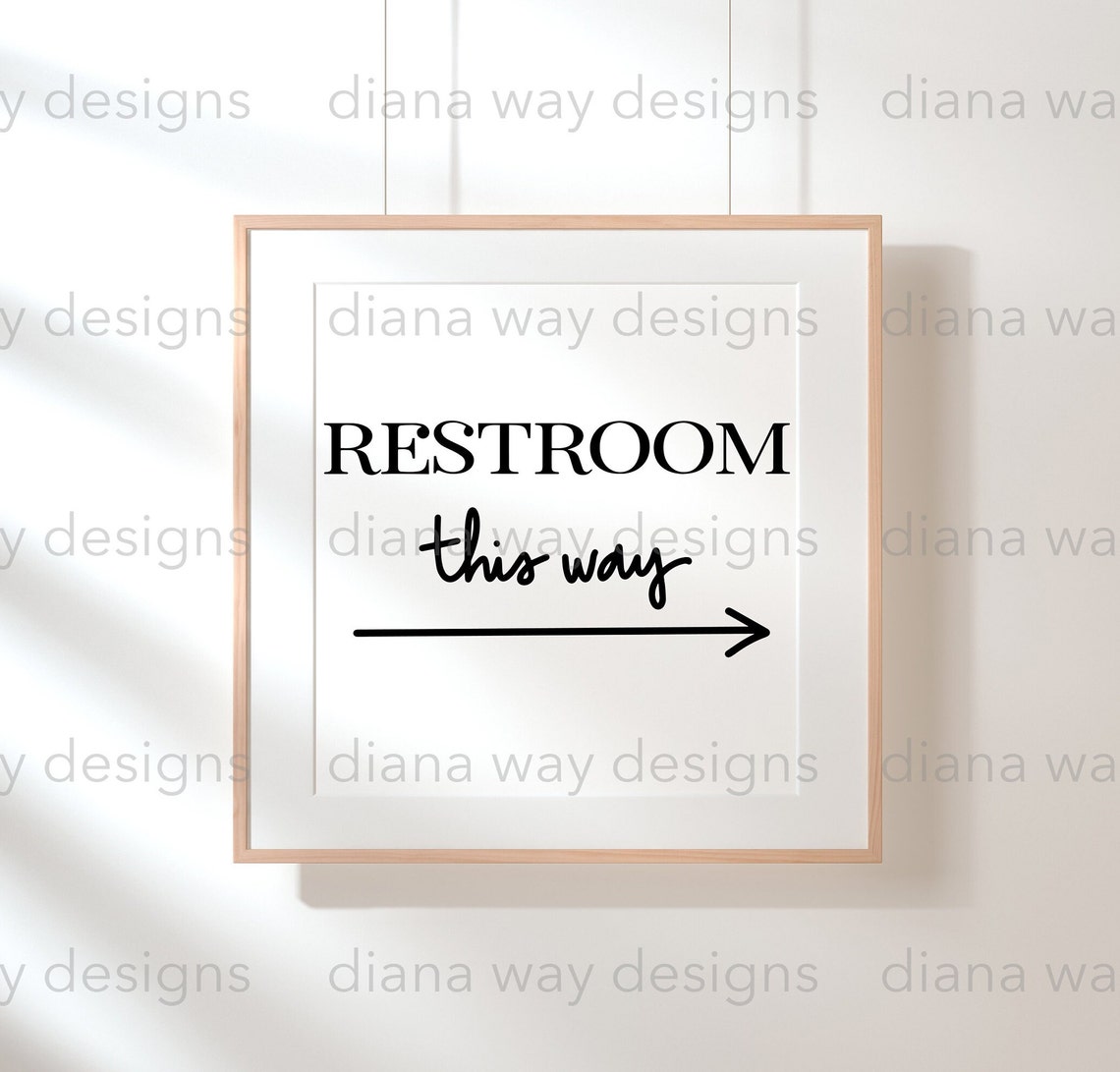 Restroom This Way... Instant Handwritten SVG/DXF/PNG Restroom - Etsy