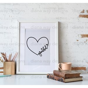 A Grateful Heart - SVG/PNG/DXF Cut Files, Tshirt Design Svg, Home Decor ...