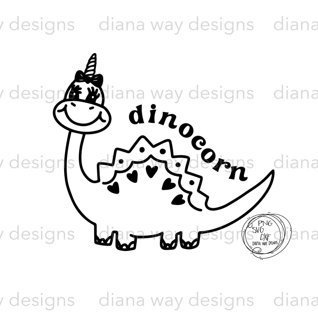 Smiling Dinocorn -instant SVG/DXF/PNG, Dinosaur Svg, Dinocorn Design ...