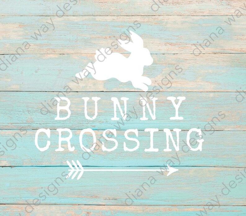 Bunny Crossing- SVG/PNG/DXF Cut Files, Outdoor Sign, Home Decor, Hand ...
