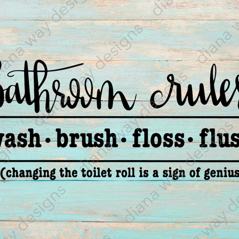 Bathroom Rules Svg - Etsy