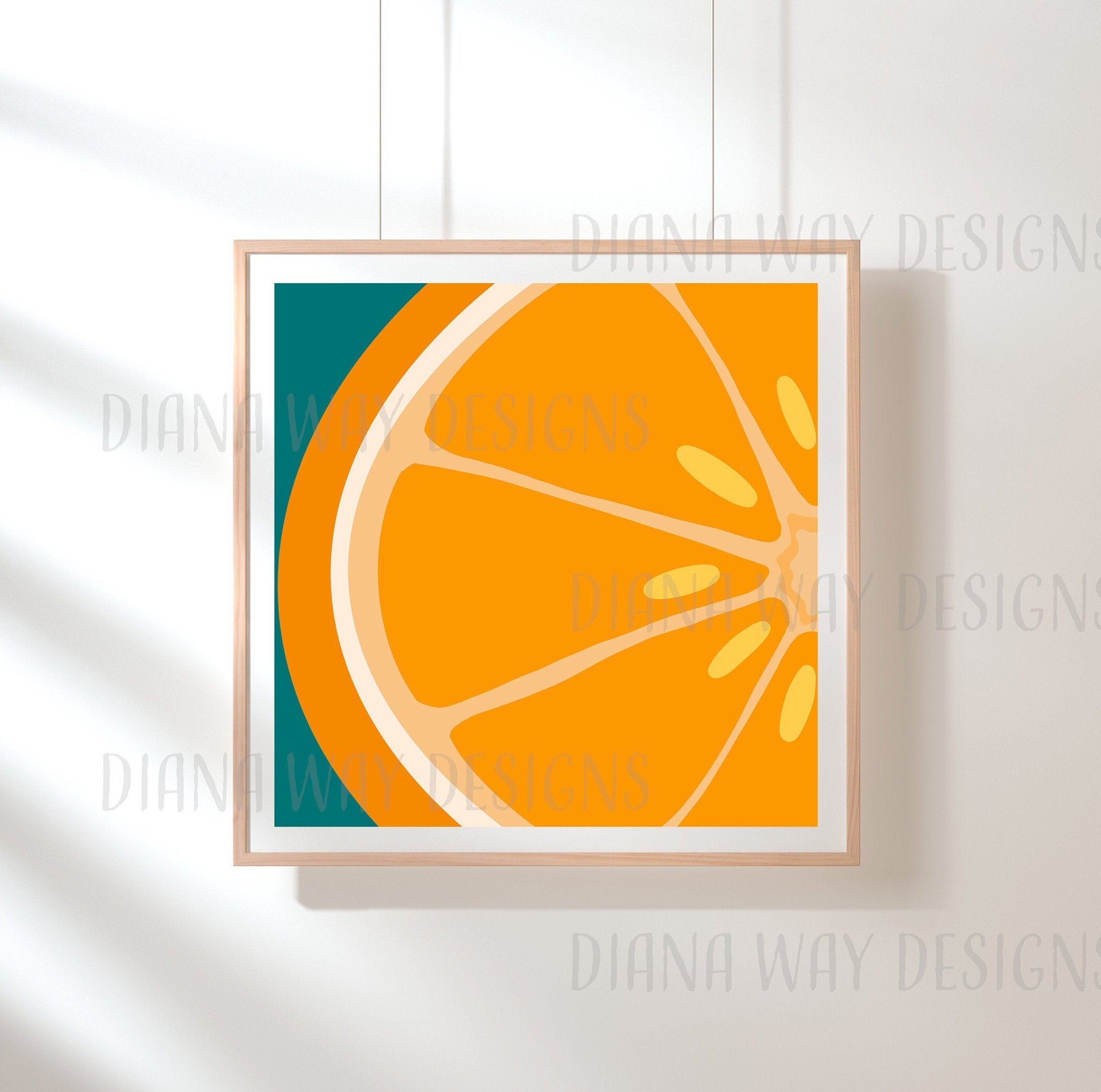 Orange Slice Digital Print Printable Wall Art Home Decor | Etsy