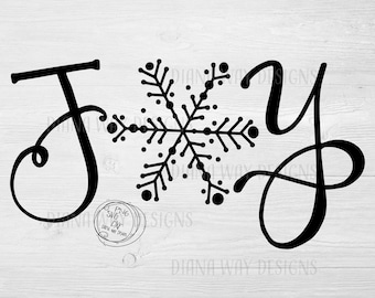 Joy Snowflake Svg | Etsy