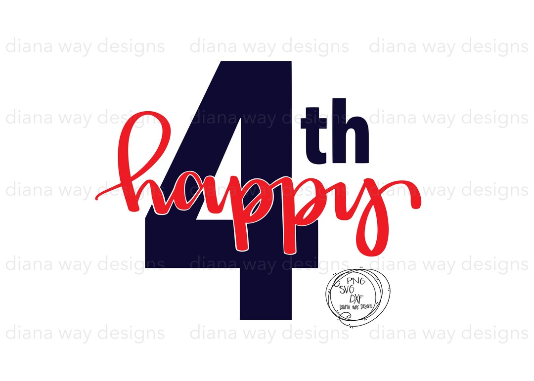 Happy 4th-fun Patriotic Design SVG/DXF/PNG, Cut File, July 4th Adult ...