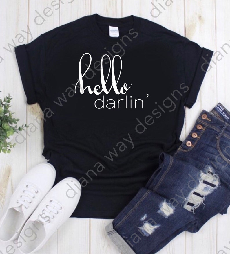 Hello Darlin' SVG/PNG/DXF Cut Files Hand Lettered Svg - Etsy