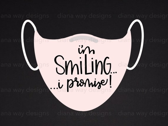 I'm Smiling I Promise Face Mask Whimsical Quote Hand | Etsy