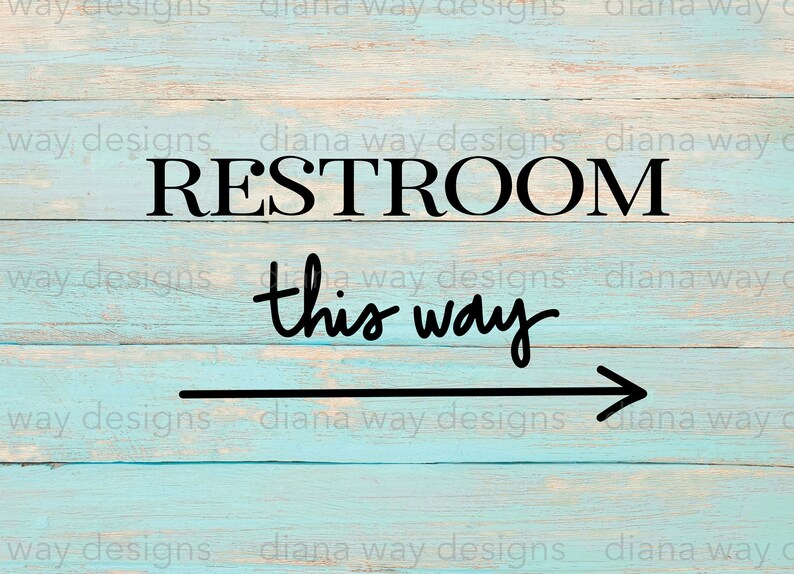 Restroom This Way... Instant Handwritten SVG/DXF/PNG Restroom - Etsy