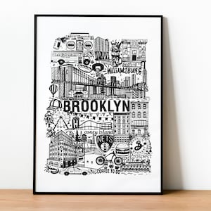 BROOKLYN Poster City Illustration Limited Edition French Creation ...