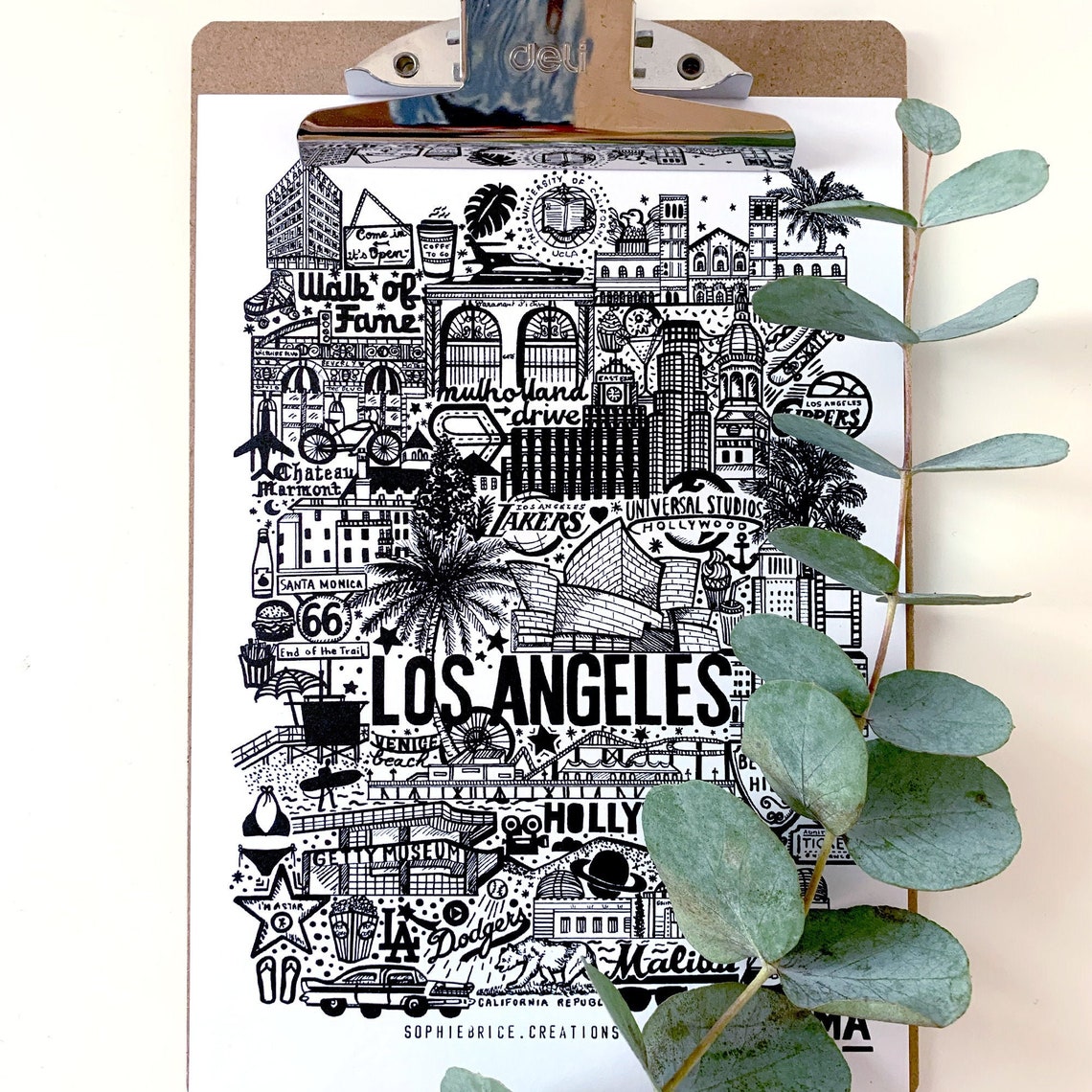 LOS ANGELES Card A5 | Etsy