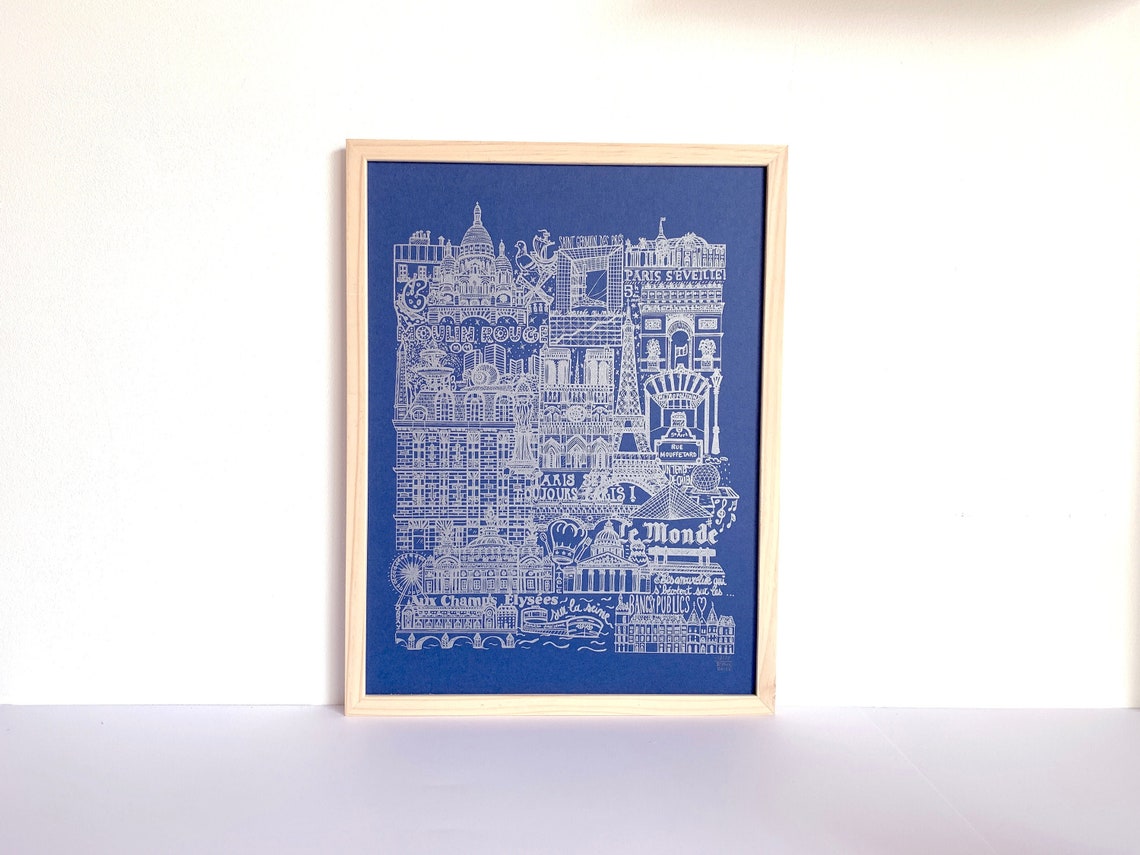 PARIS Silver Poster | Etsy