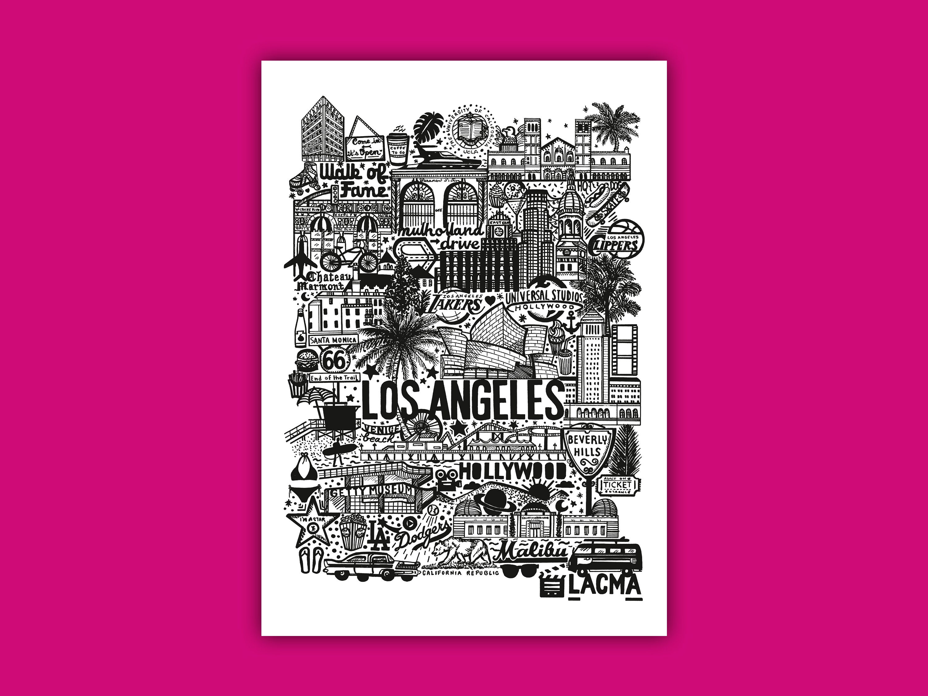 LOS ANGELES Card A5 | Etsy