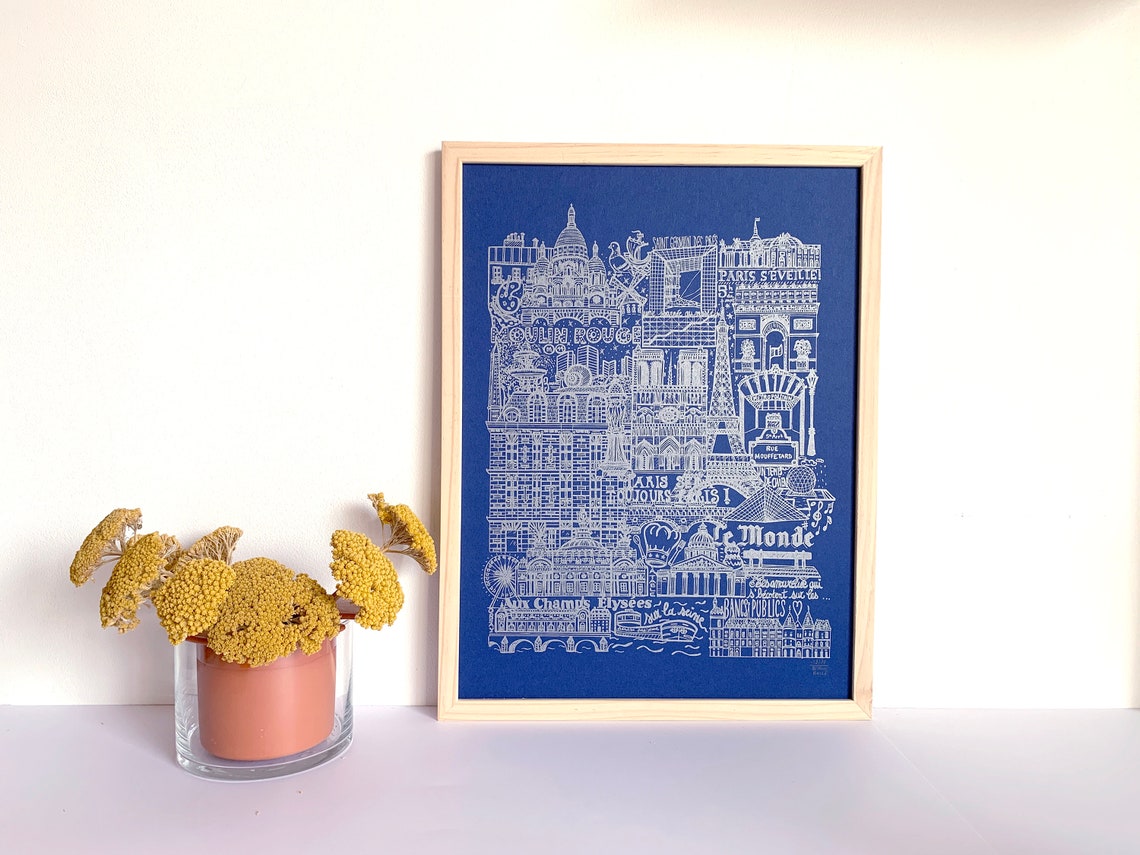 PARIS Silver Poster | Etsy