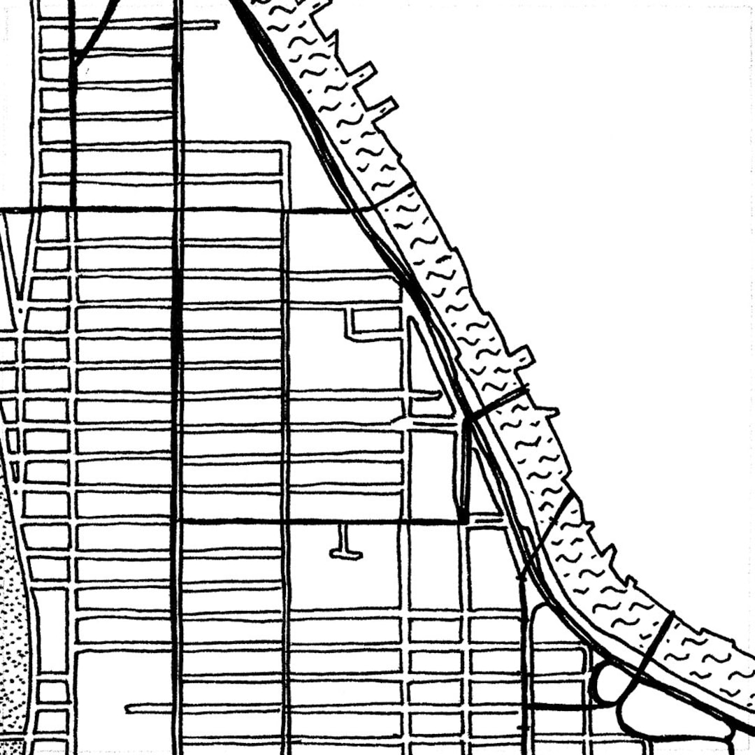 Harlem Harlem River NYC Street Grid Hand Drawn Map - Etsy