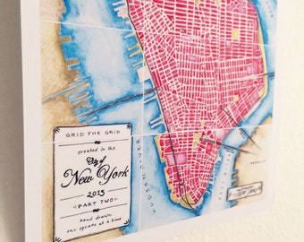 New York Grid Map - Etsy