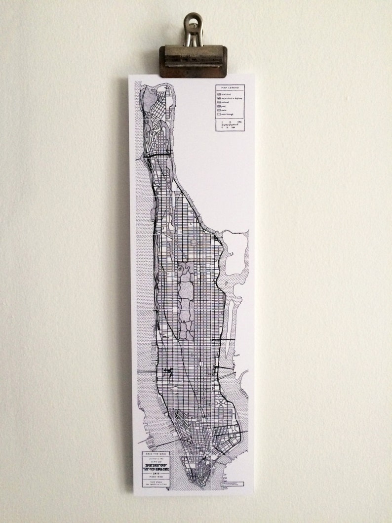 Black and White New York City Hand Drawn Map Manhattan NYC - Etsy