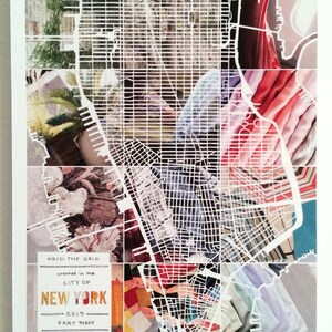 Cut Paper New York City Map Manhattan NYC Street Grid Found Imagery ...