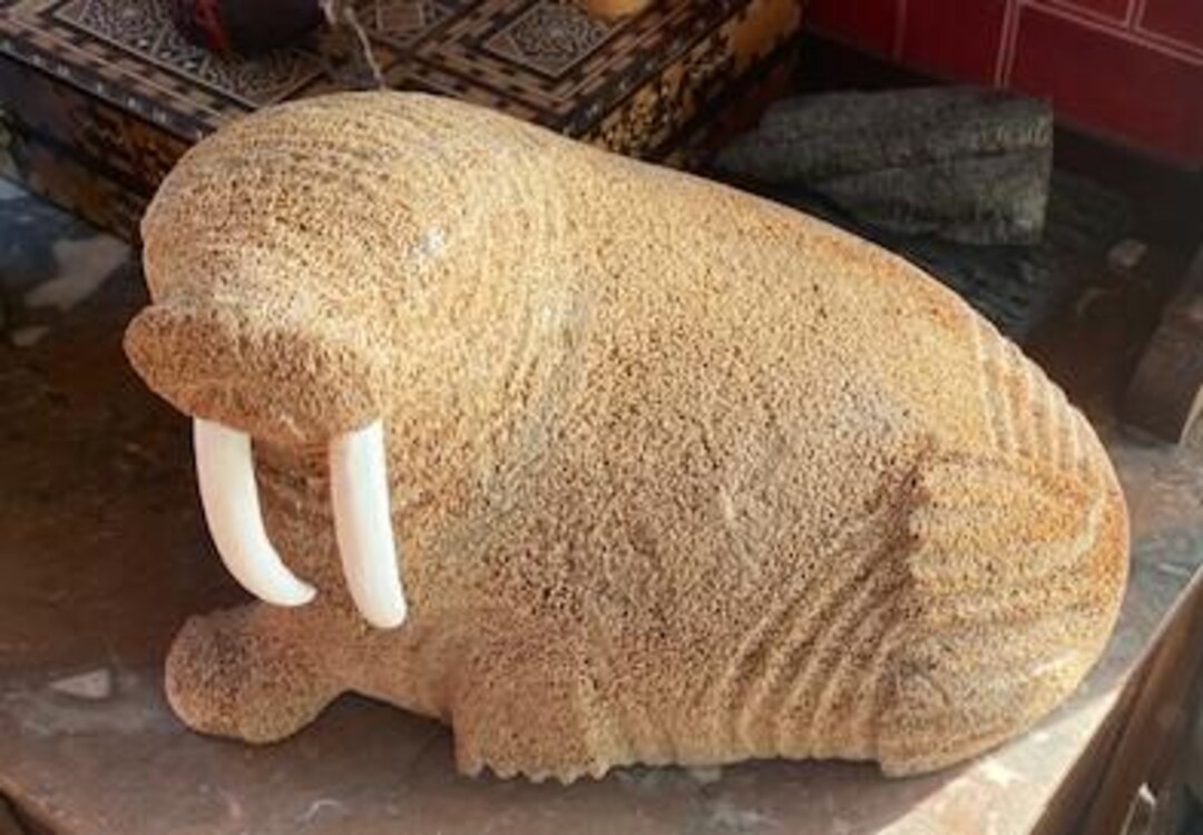 Inuit Whale Bone Walrus Carving - Etsy