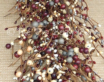 Primitive Berry Garland HodgePodge Mixed Berry Garland | Etsy
