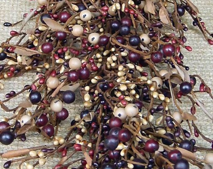 Primitive Garland, Rustic Berry Garland, Mulberry Berry Garland, Fall ...
