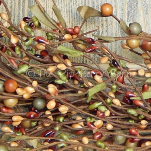 Barn Red Sage & Tan Berry Garland Mixed Berry Garland - Etsy
