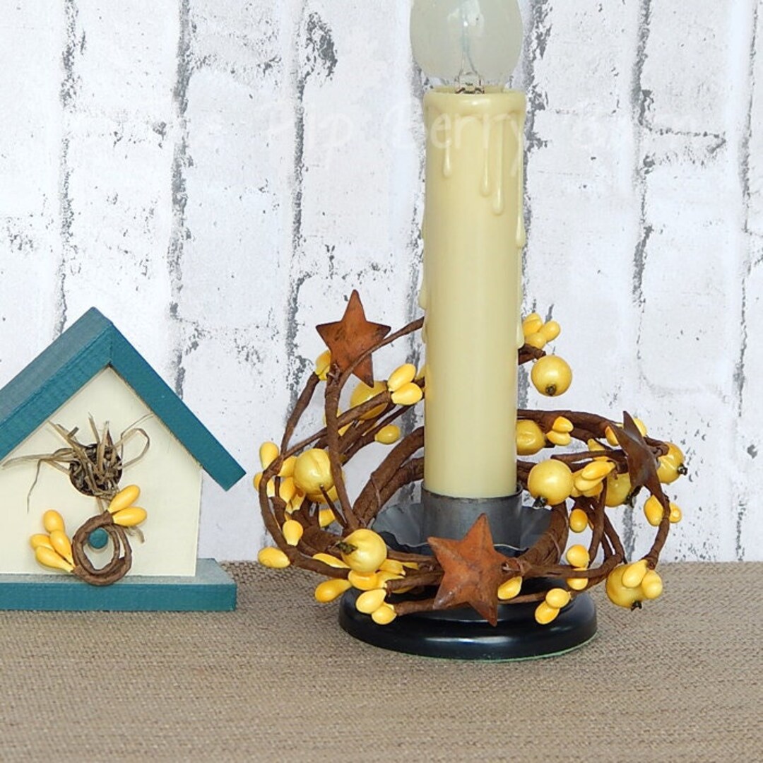 Yellow Candle Ring, Yellow Berry Ring, Spring Candle Ring, Wedding ...