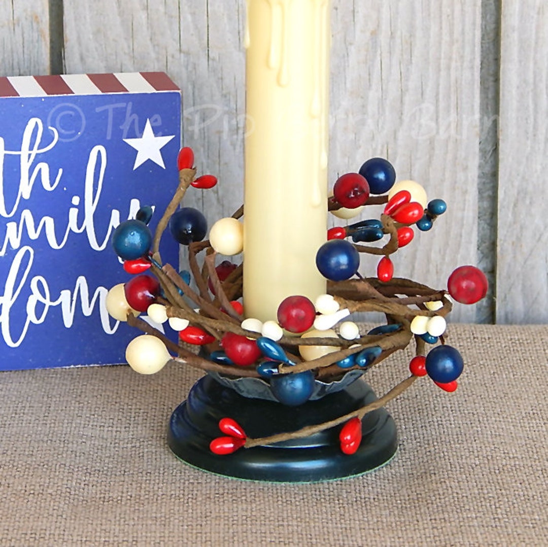 Adjustable Berry Ring, Americana Berry Ring, 4th of July Candle Ring ...
