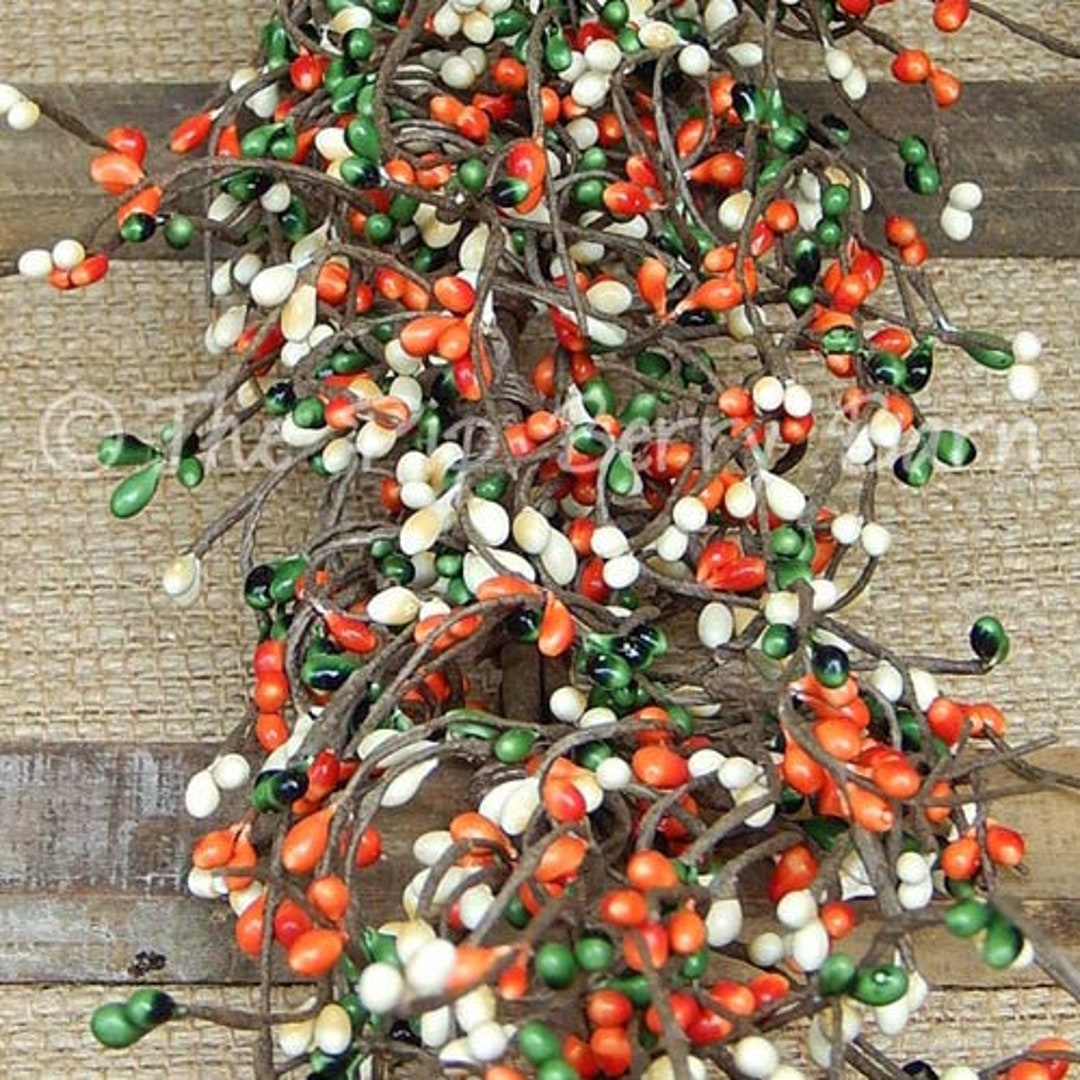 Pumpkin Patch Pip Berry Garland, Halloween Berry Garland, Thanksgiving ...
