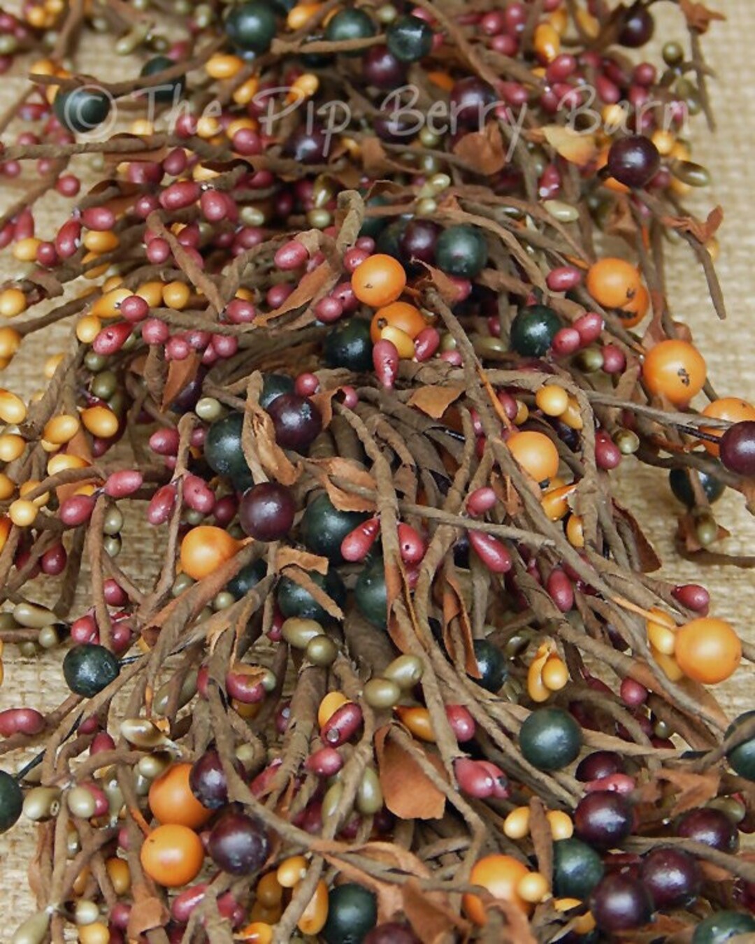 Rustic Berry Garland, Country Farmhouse Mixed Berry Garland, Primitive ...