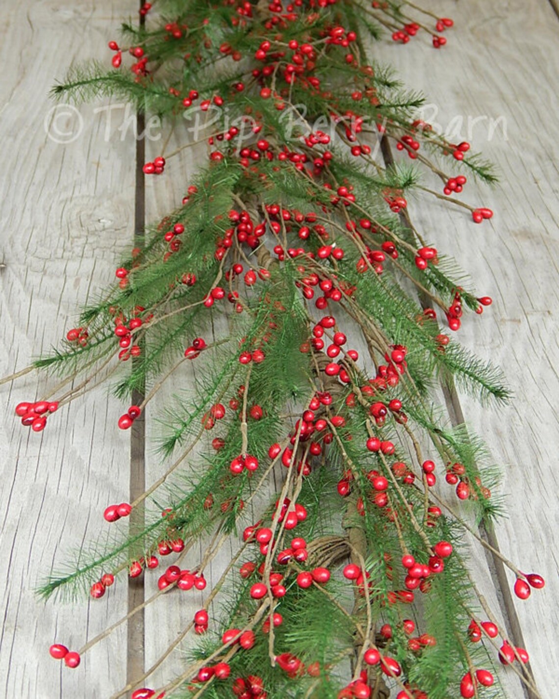 Red Berry Pine Garland Christmas Garland Holiday Garland - Etsy