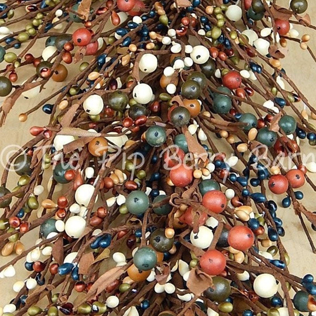 Primitive Berry Garland Hodgepodge Mixed Berry Garland, Primitive Home ...