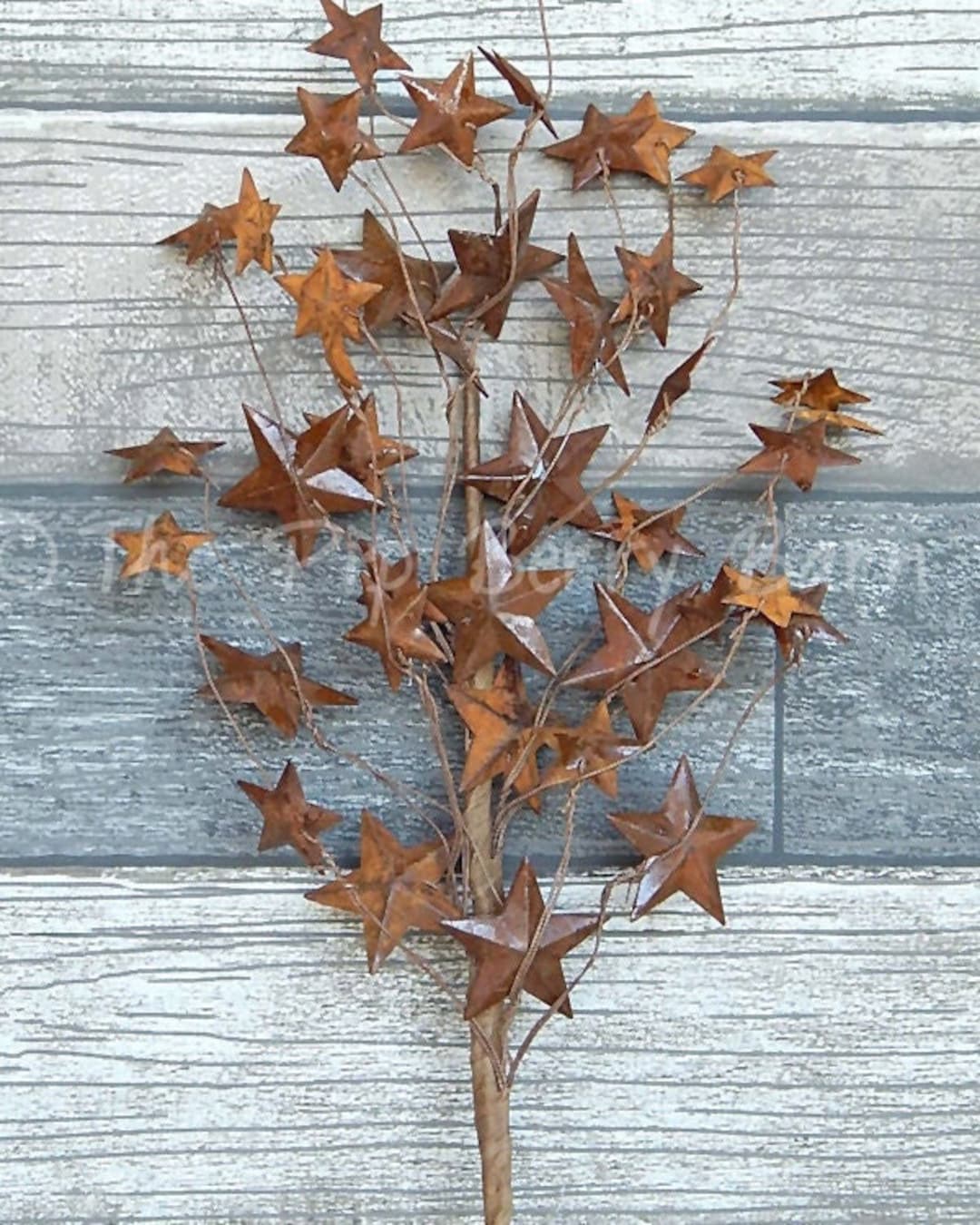 Rusty Tin Star Spray, Rusty Star Pick, Primitive Star Pick, Craft ...