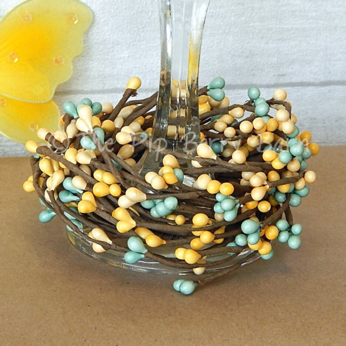 Spring Berry Ring Blue & Yellow Berry Ring Spring Pip Berry - Etsy