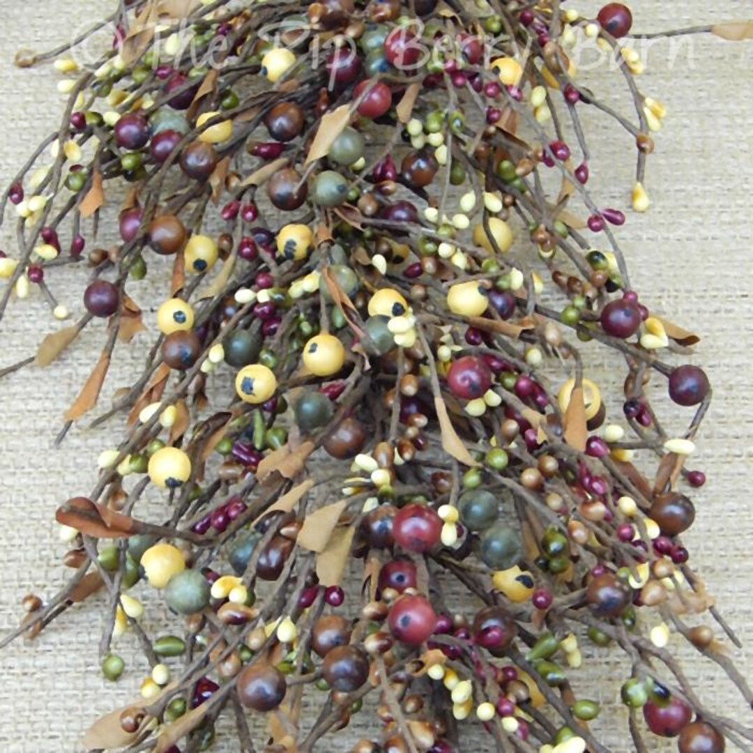 Plum Garden Mixed Berry Garland: Country Primitive Home Decor, 53" - Etsy