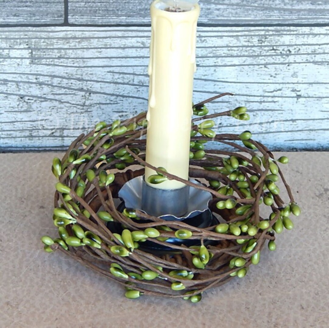 Spring Candle Ring Pip Berry Ring Sage Berry Ring Floral - Etsy